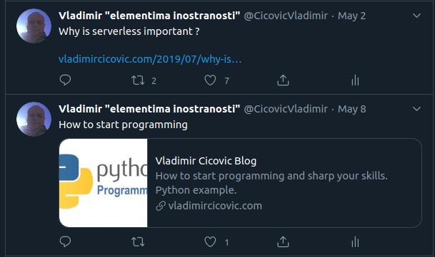 Twitter card - how to - Vladimir Cicovic Blog